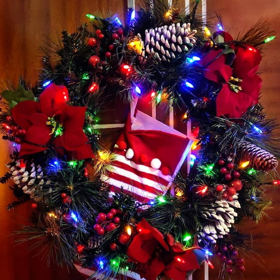 SHIQI-Christmas Lights 33ft 100 LED Battery String Lights with Timer ...