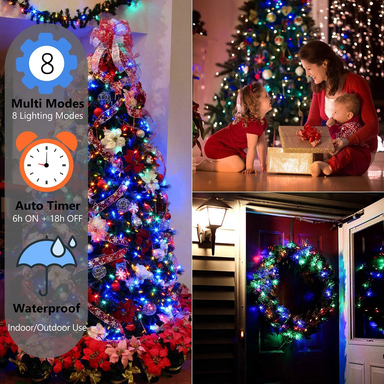 SHIQI-Christmas Lights - Battery Operated String Lights 50 LED Mini ...