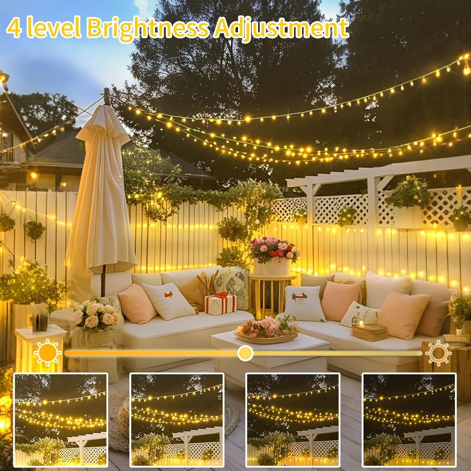 SHIQI-Christmas Lights Warm White, 196 FT 500 LED Outdoor Waterproof ...