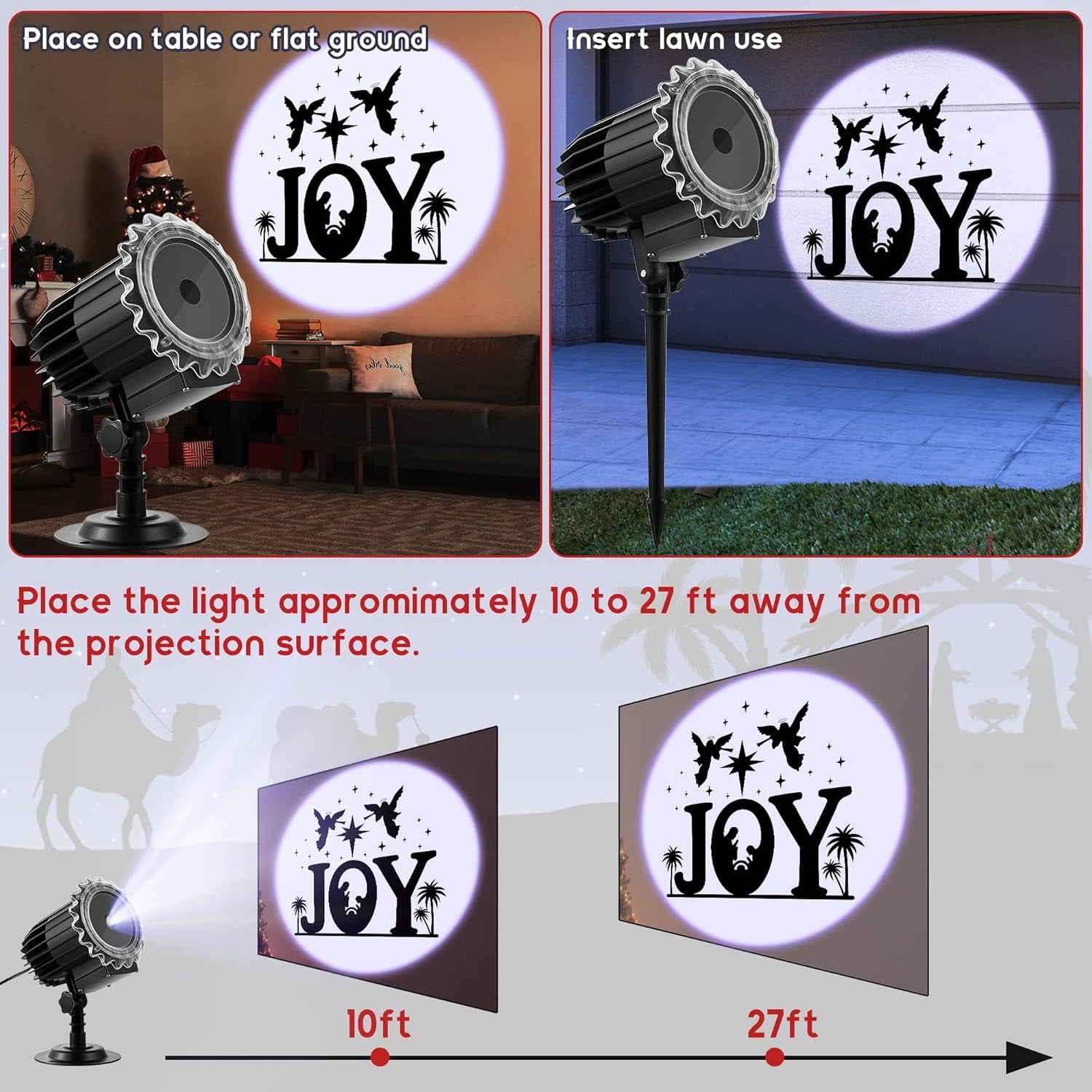 SHIQI-Christmas Nativity Projector Lights Outdoor Indoor, Waterproof ...