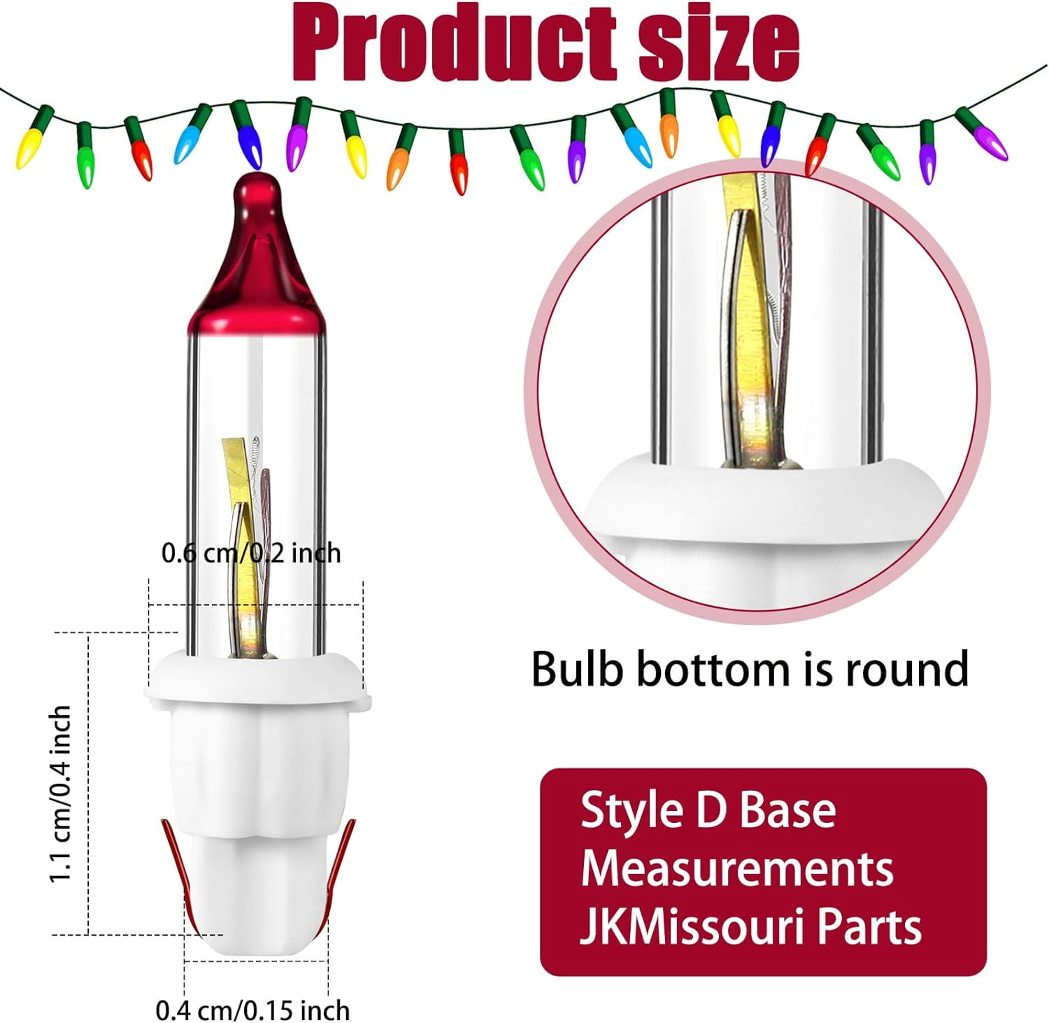 SHIQI-Christmas Replacement Mini Light Bulbs 3.5V Incandescent Bulbs ...