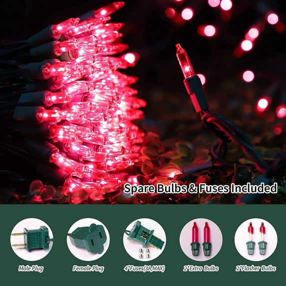 SHIQI-Christmas String Light,100 Count Incandescent Mini String Light ...