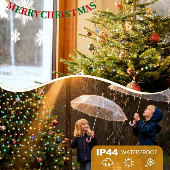 SHIQI-Christmas Tree Lights - 400 LEDs 6.6FT x 16 String Lights with ...