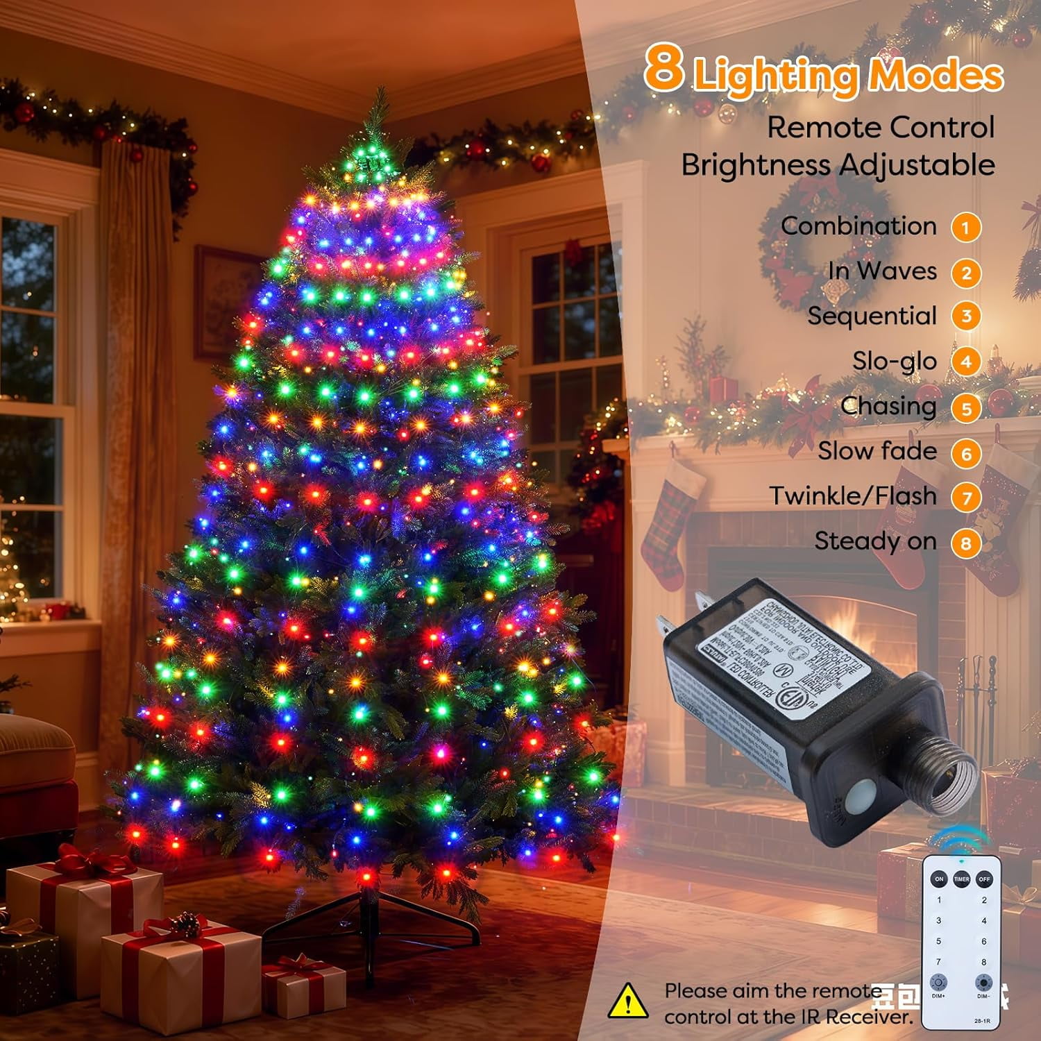 SHIQI-Christmas Tree Lights Christmas Lights Outdoor Indoor Multicolor ...