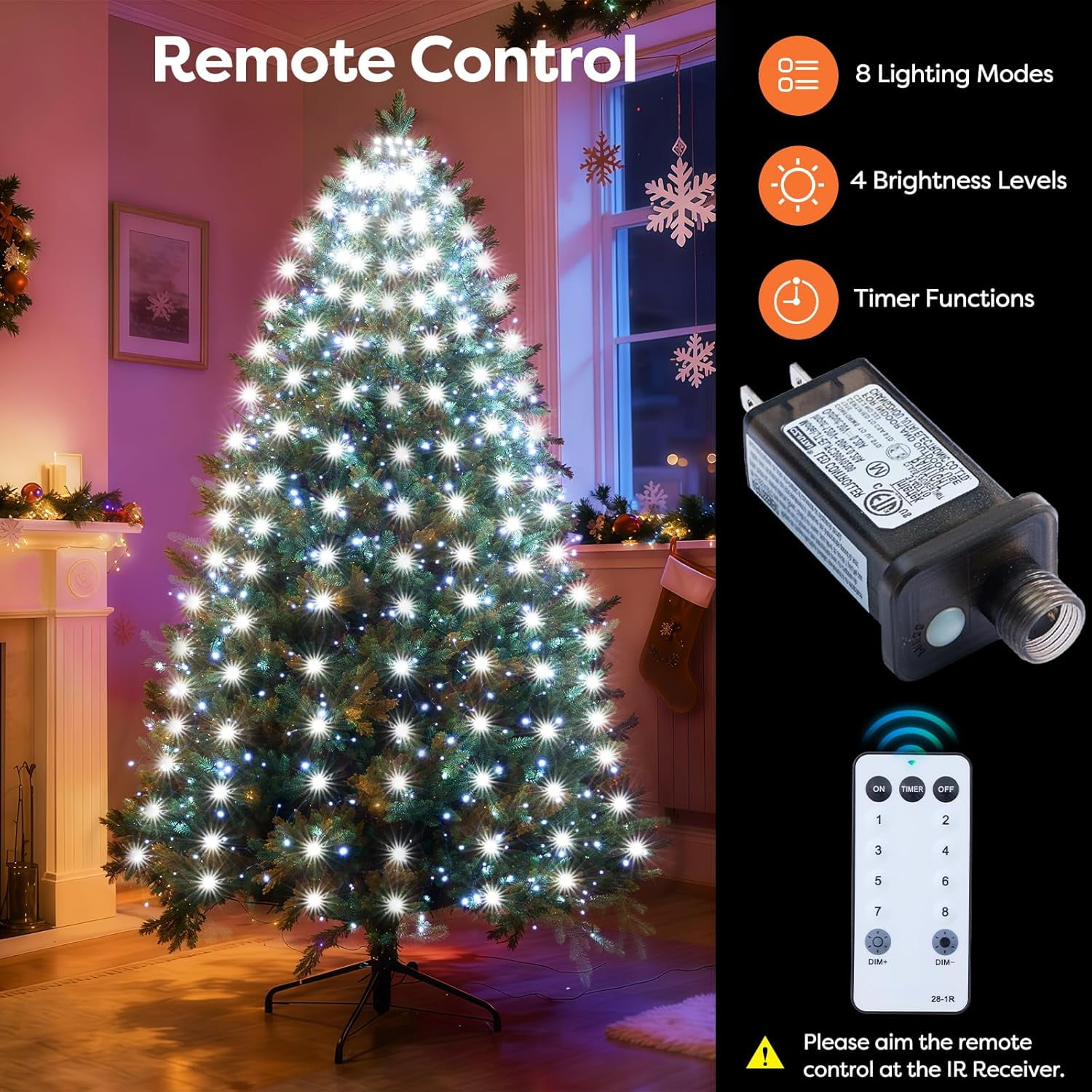 SHIQI-Christmas Tree Lights with Remote 400 LED 10 Lines Christmas ...