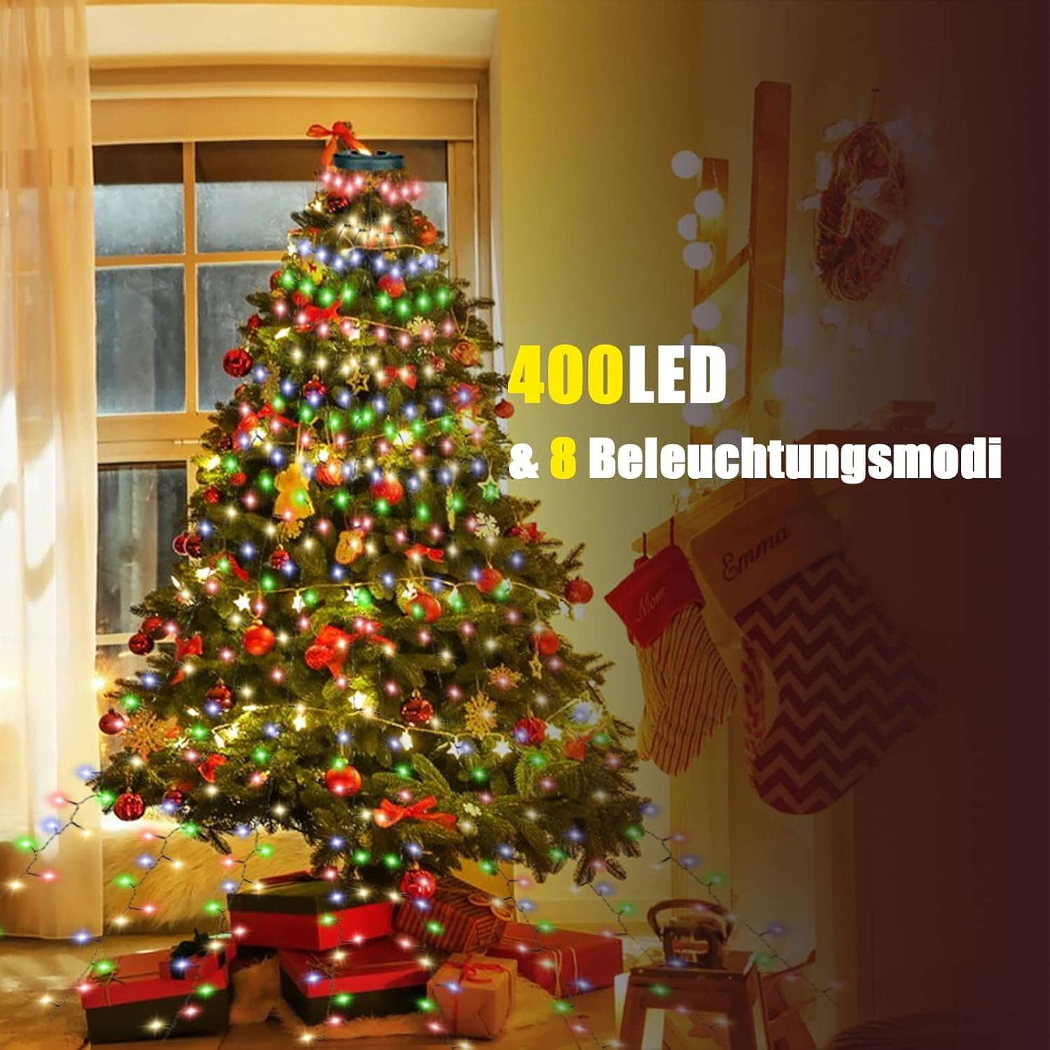 SHIQI-Christmas Tree String Lights, 400LED 16 Lines Christmas Lights ...