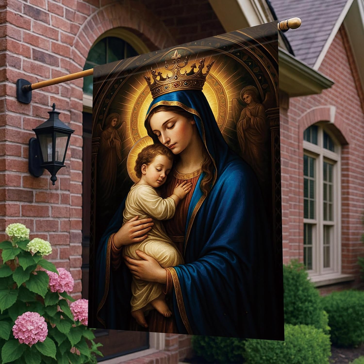 SHIQI-Christmas Virgin Mary House Flag 28x40 Inch Double Sided Holy ...