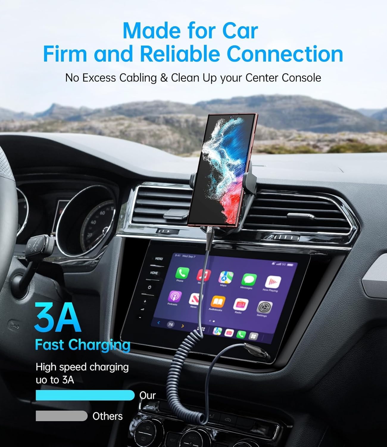 SHIQI-Coiled USB C to C Cable for Car 5FT, USB Type C Charger Cable ...