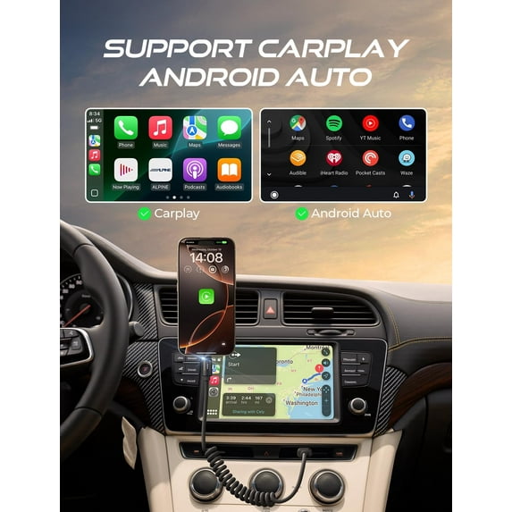 SHIQI-Coiled USB C Cable, 2 Pack for Android Auto & CarPlay Cable ...