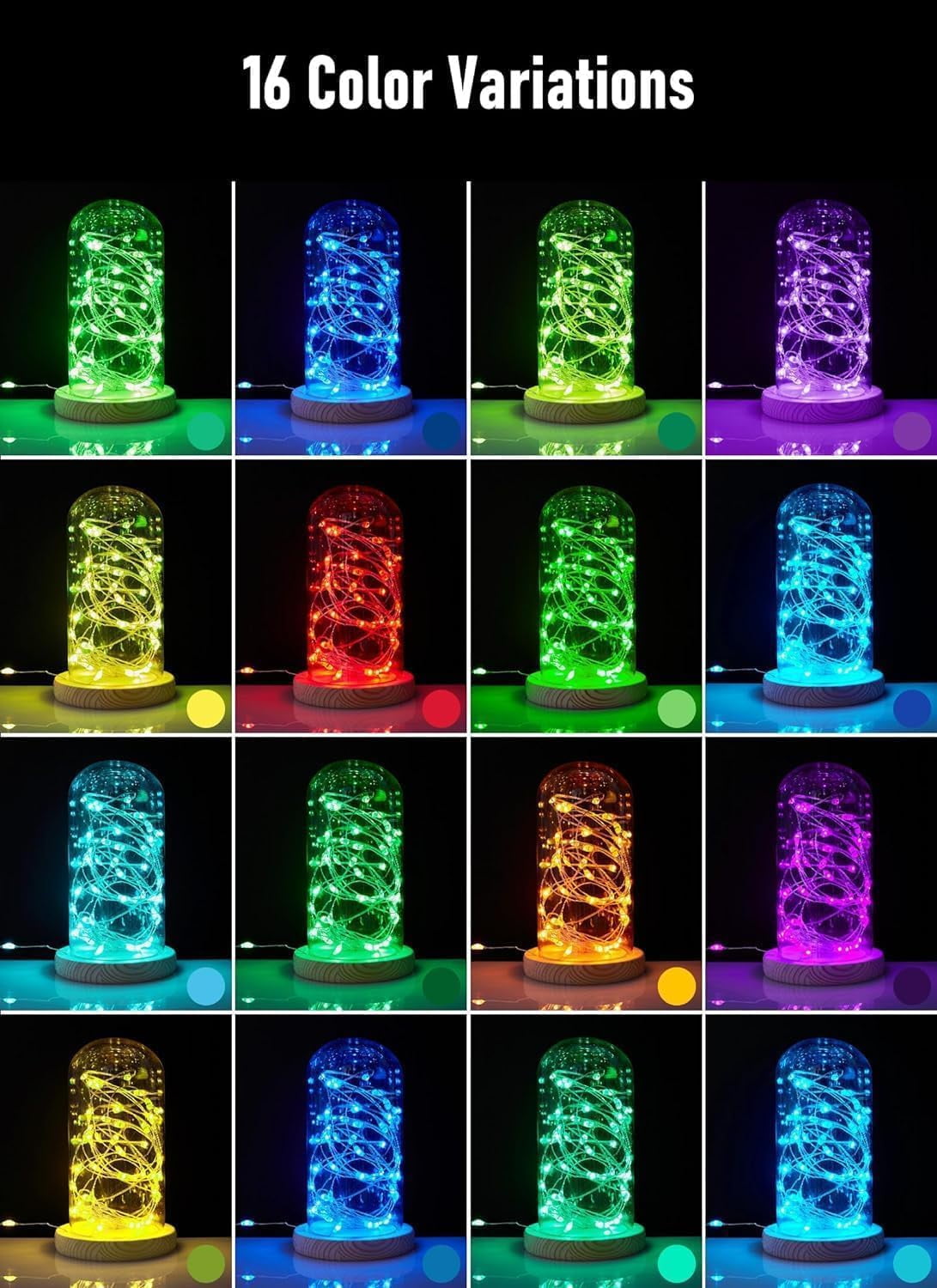 SHIQI-Color Changing Fairy String Lights: 66 Feet 200 Led Waterproof ...