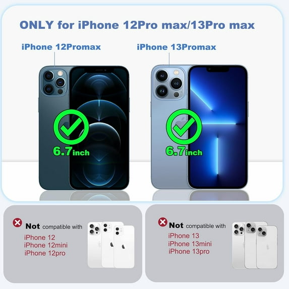 SHIQI-Compatible with iPhone 12 Pro Max & 13 Pro Max Case 6.7'' with ...