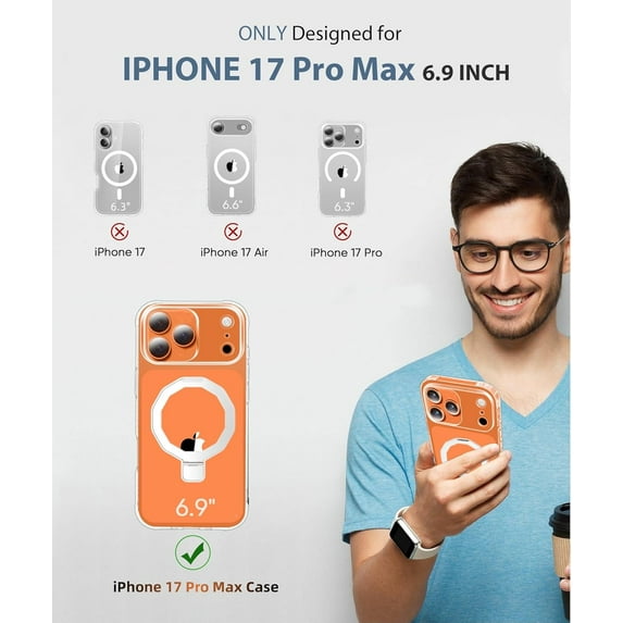 SHIQI-Compatible with iPhone 17 Pro Max Case, Built-in Screen Protector ...