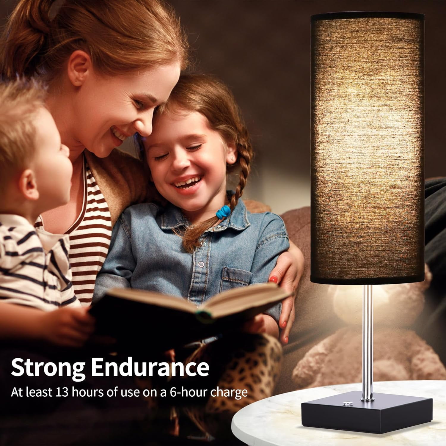 SHIQI-Cordless Table Lamp, 5000mAh Battery Operated Lamp for Night ...