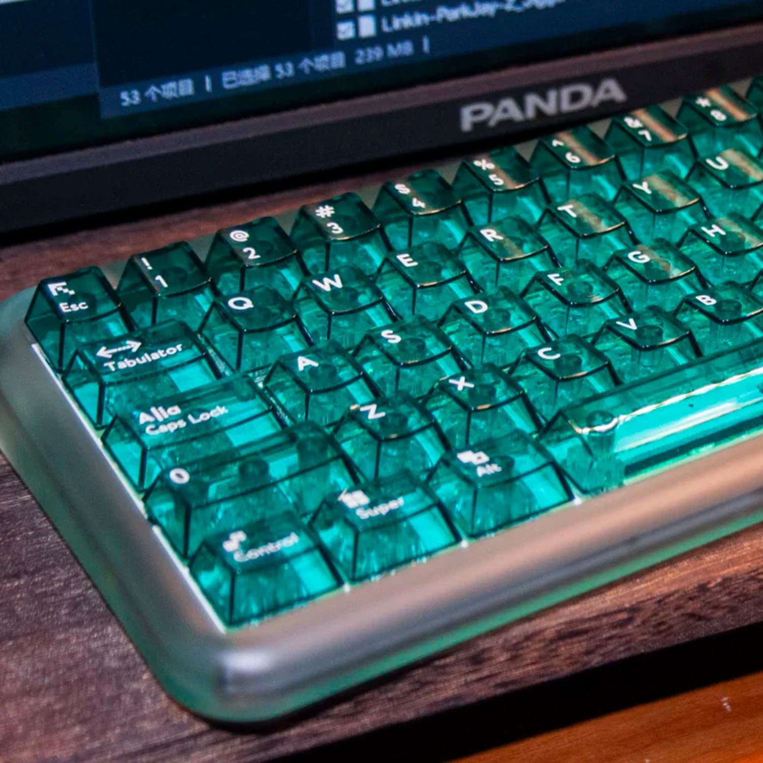 SHIQI-Crystal Clear Keyboard Keycaps Transparent PC Cherry Profile ...