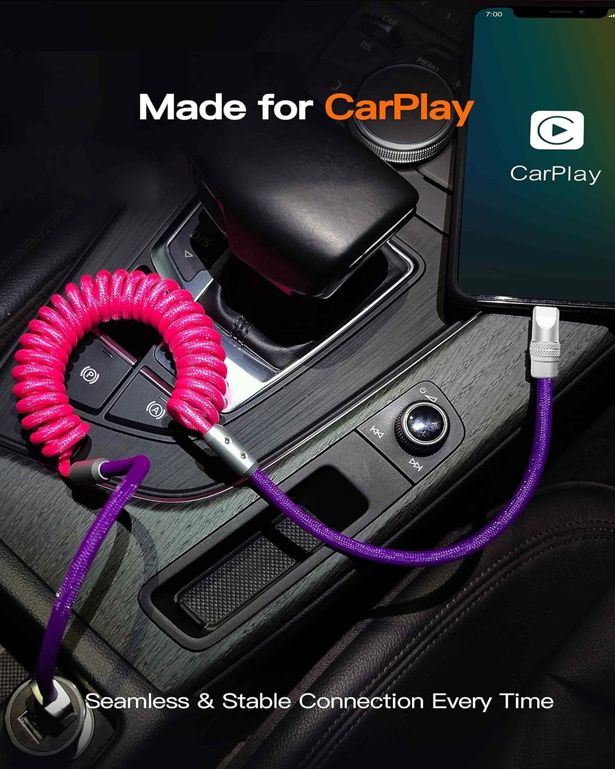 SHIQI-Curly Chubby 120W Coiled USB C Cable Retractable Fast Charging ...