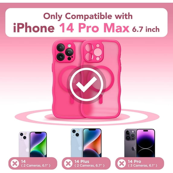 SHIQI-Cute for iPhone 14 Pro Max Case, Compatible with MagSafe, [Curly ...