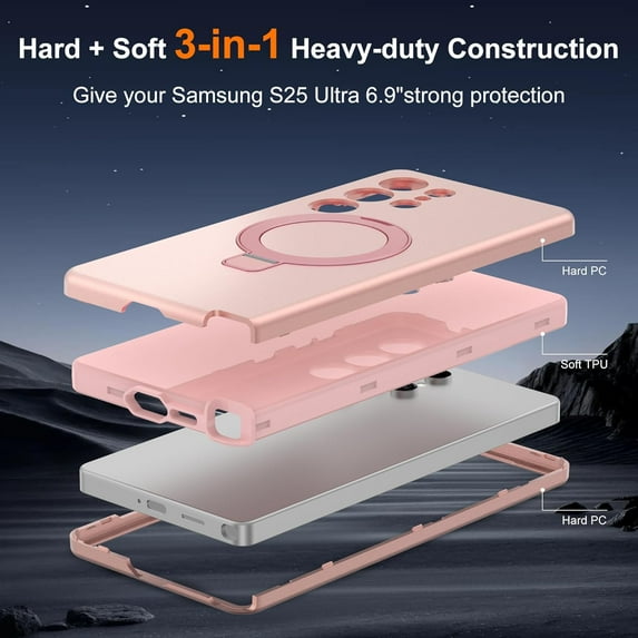 SHIQI-Designed for Samsung Galaxy S25 Ultra Case with Magnetic Ring ...