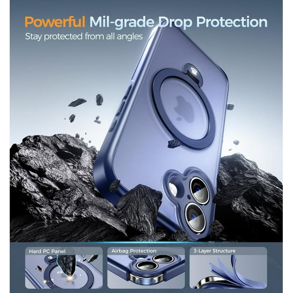 SHIQI-Designed for iPhone 16 Plus Case with Magnetic Invisible Stand ...