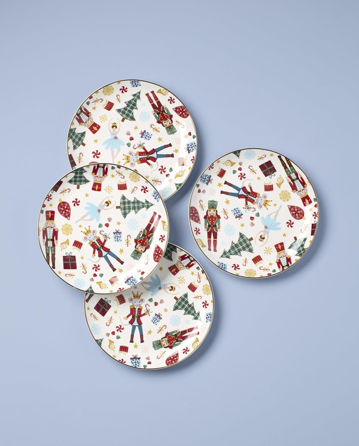 SHIQI-Dinnerware Set, Nutcracker Ballet Accent Plates, Service for 4 ...