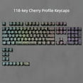 SHIQI-Double Shot PBT keycaps 118 Keys Set Black Topographic Shine ...