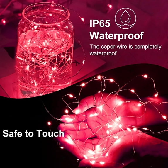 SHIQI-Fairy Lights,Silver Wire String Lights Waterproof,Battery ...