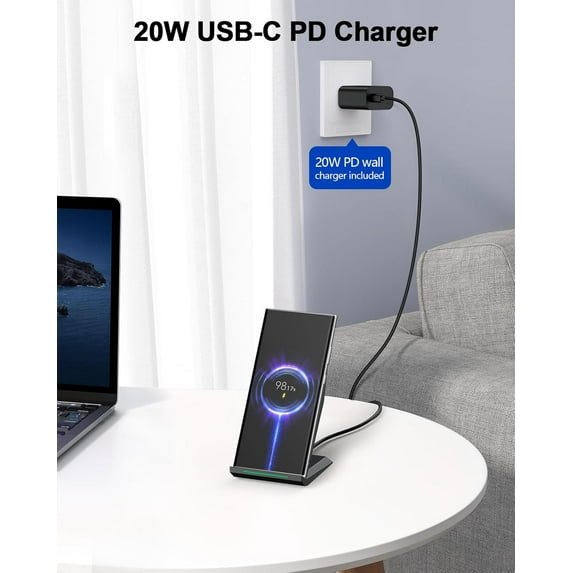 SHIQI-Fast Wireless Charger with USB Phone Charger, Qi Certified ...