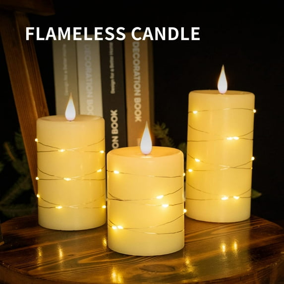 SHIQI-Flameless Battery Operated Flickering Valentine's Romantic Candle ...