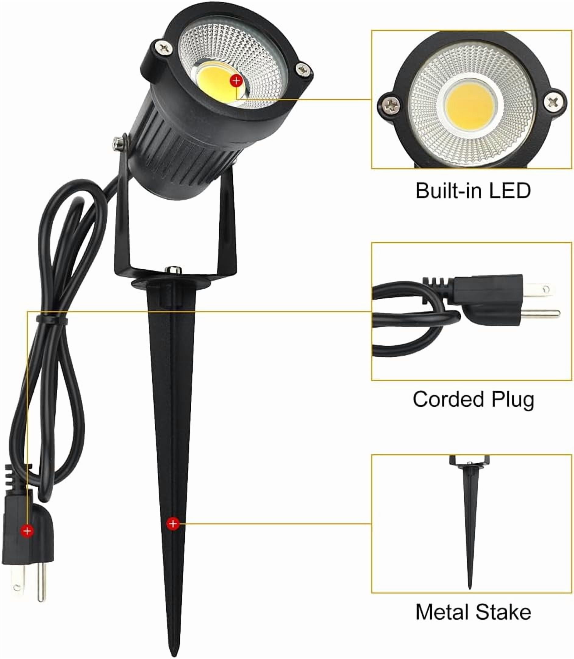 SHIQI-GSS6005 LED Landscape Spotlights Outdoor Plug in Light 5W, 120V ...