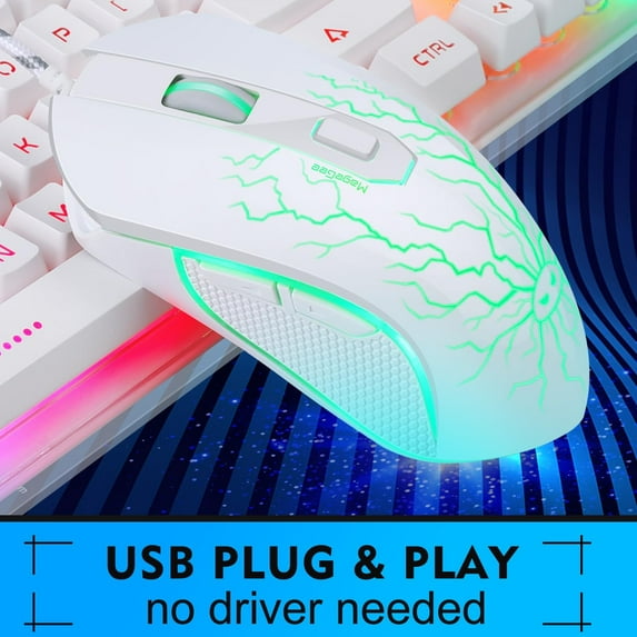 SHIQI-Gaming Keyboard and Mouse Combo, K1 RGB LED Backlit Keyboard with ...