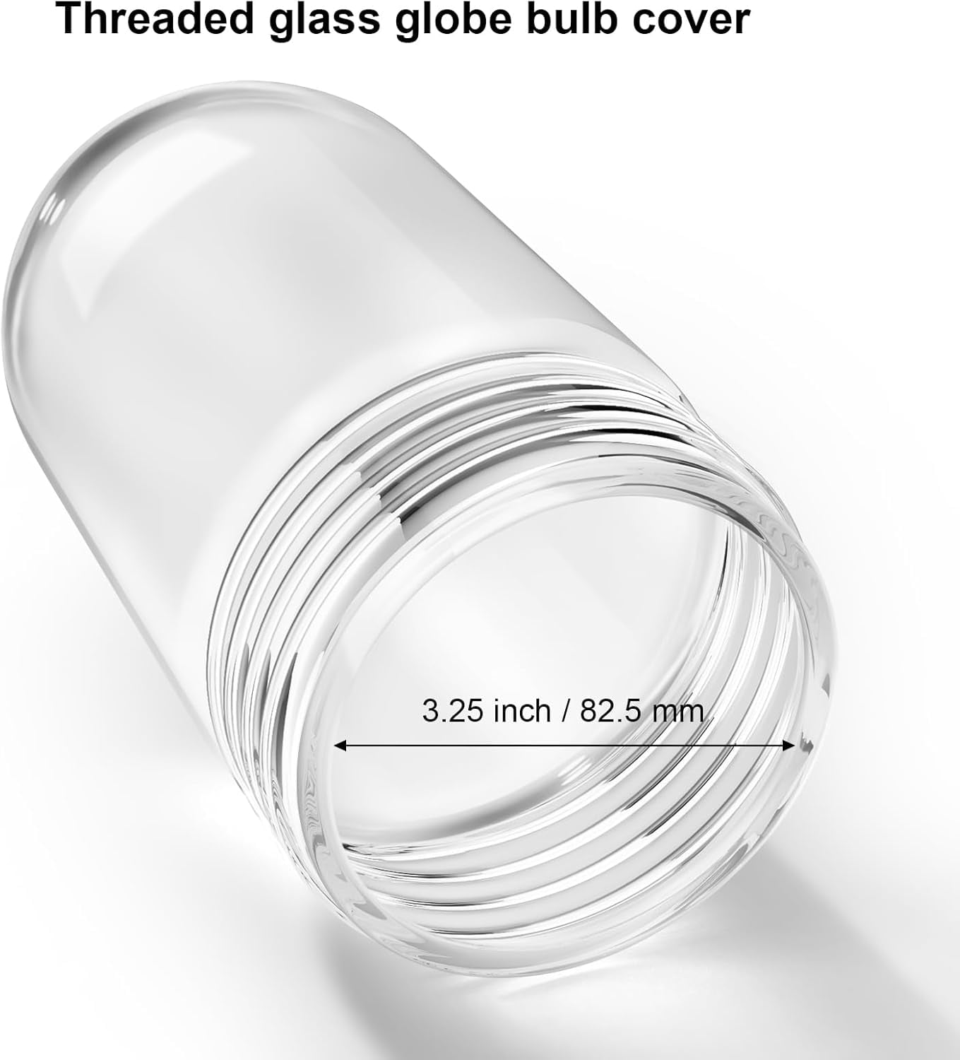 SHIQI-Glass Globe Bulb Cover Heavy Duty, Tempered Threaded Glass Globe ...