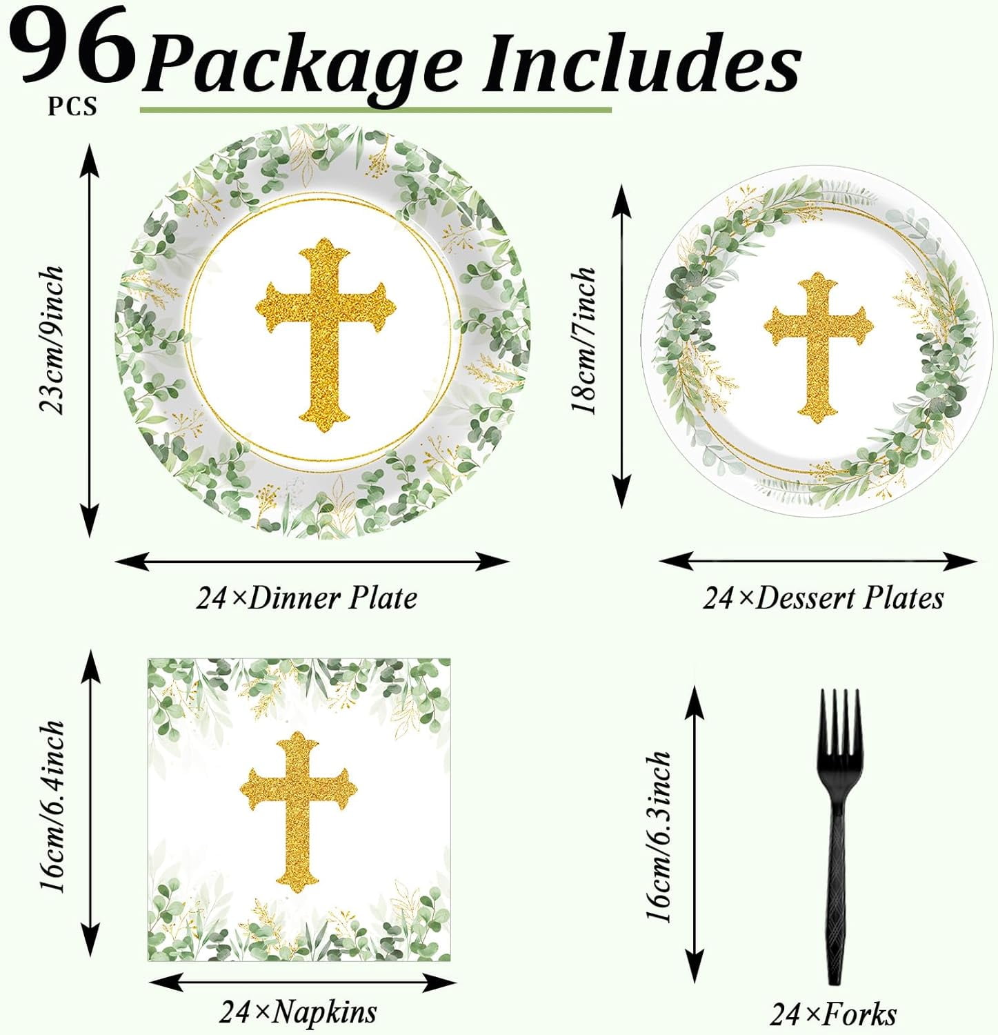 SHIQI-God Bless Tableware Set Baptism Plates First Holy Communion ...