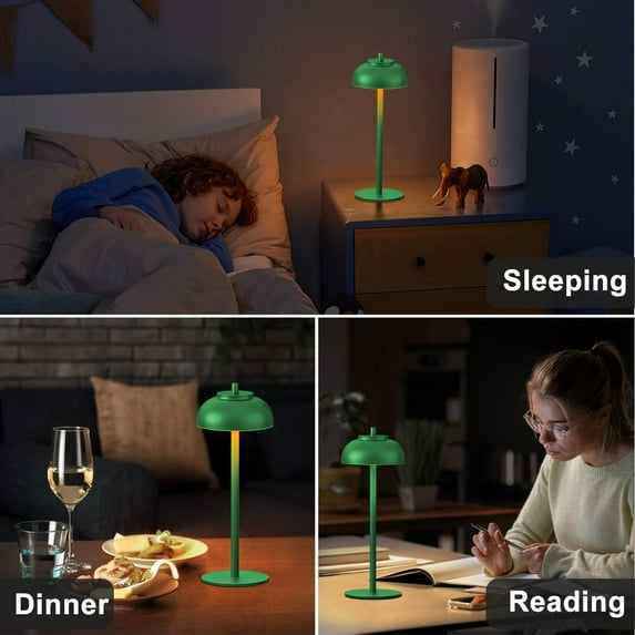 SHIQI-Green Led Cordless Table Lamps Rechargeable Set of 2,Table Lights ...