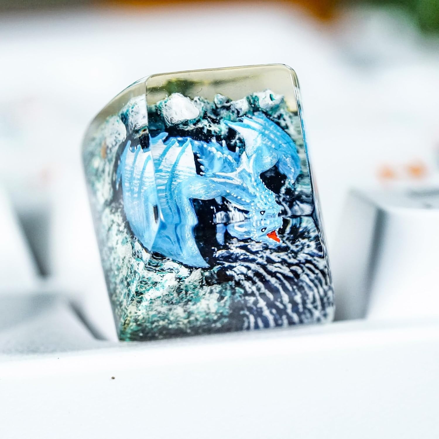 SHIQI-Ice Dragon Artisan Keycap R1 SA Profile Custom Fantasy Dragon ...