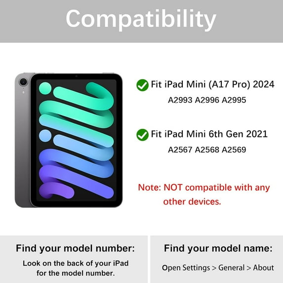 SHIQI-Keyboard Case for iPad mini 7th Generation (A17 Pro) 2024 / 6th ...