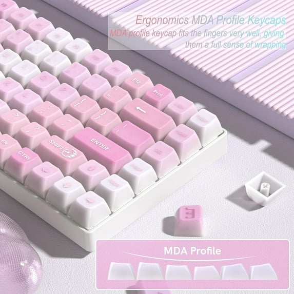 SHIQI-Keyboard Keycaps Jelly - Shine Through keycaps, Transparent Clear ...