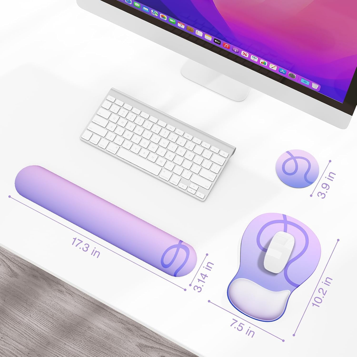 SHIQI-Keyboard Wrist Rest Set with Ergonomic Mouse Pad - 3-in-1 Memory ...