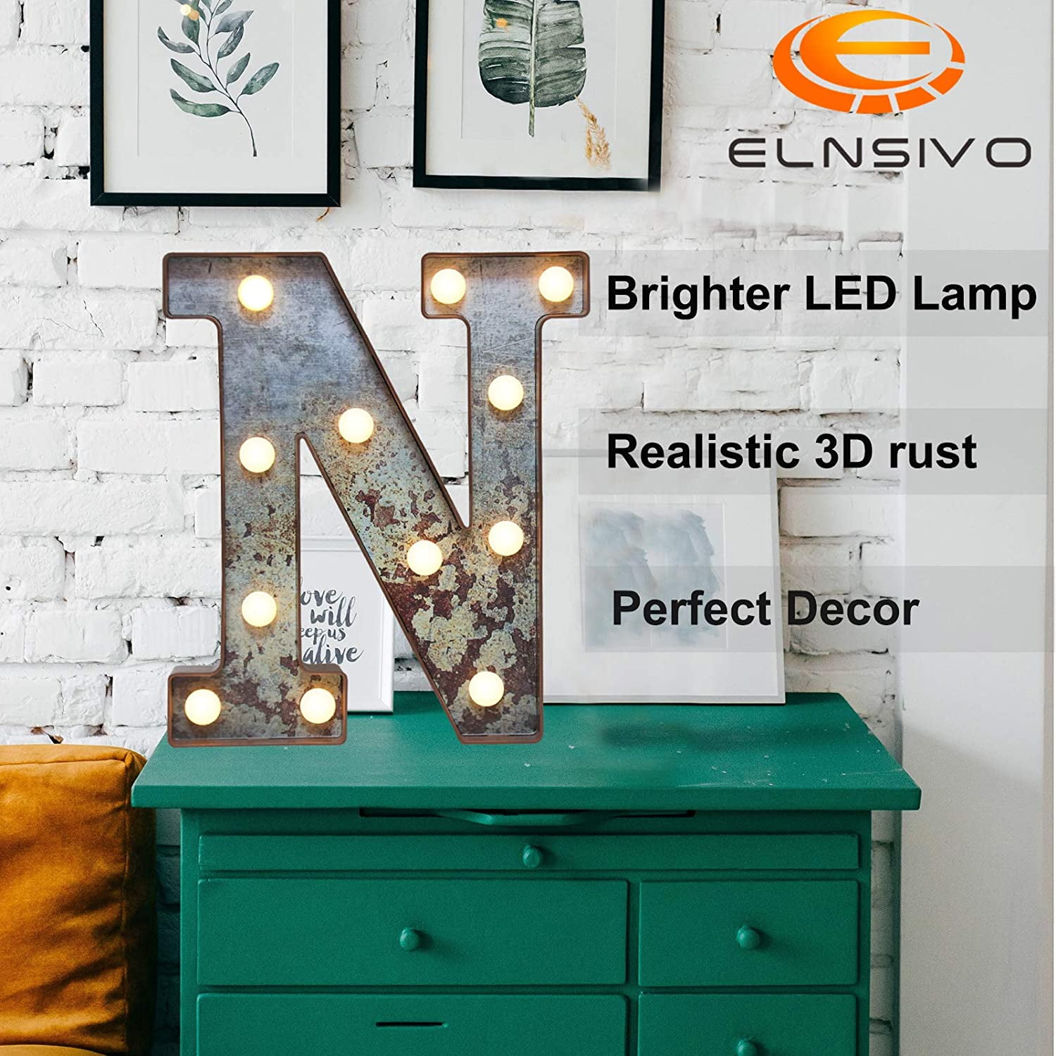 SHIQI-LED Marquee Light Up Letters Industrial Vintage Style Lighted ...