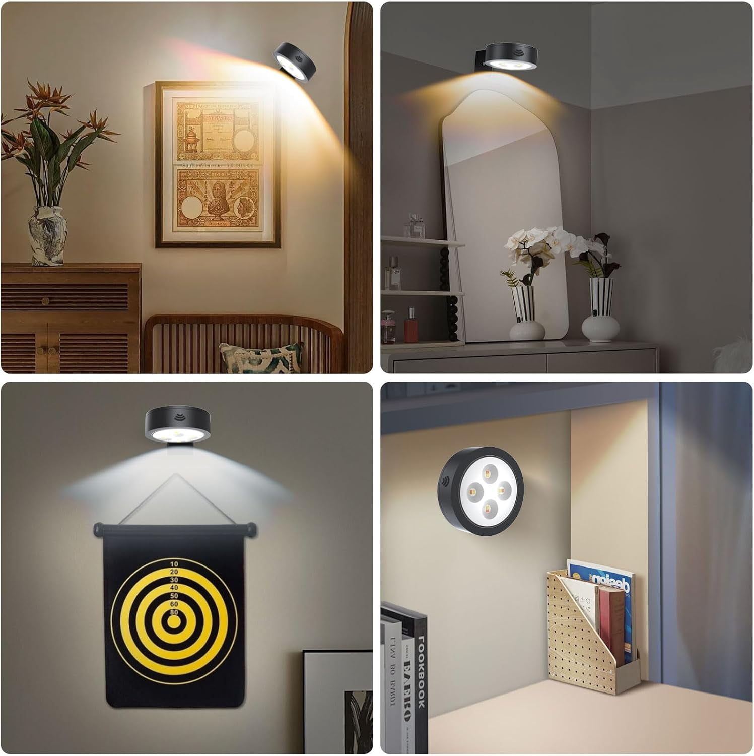 SHIQI-LED Picture Light Wireless Battery Operated Poster Light,Remote ...