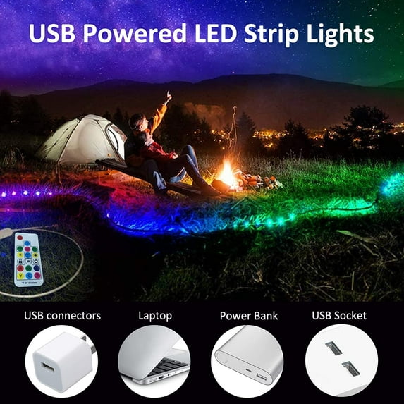 SHIQI-LED Strips Lights USB Powered RGB Rainbow Chasing LED Lights ...
