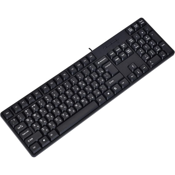 SHIQI-MCSaite Wired Russian English Computer Keyboard, Cyrillic, Full ...