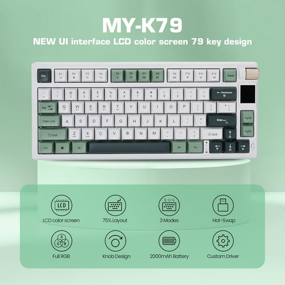 SHIQI-MY-K79 Gradient Wireless Mechanical Keyboard,Linear Red Axis ...