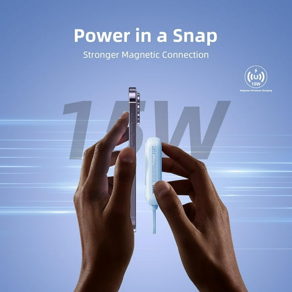 SHIQI-Magnetic Battery Pack, 10000mAh Magnetic Power Bank, 22.5W PD ...