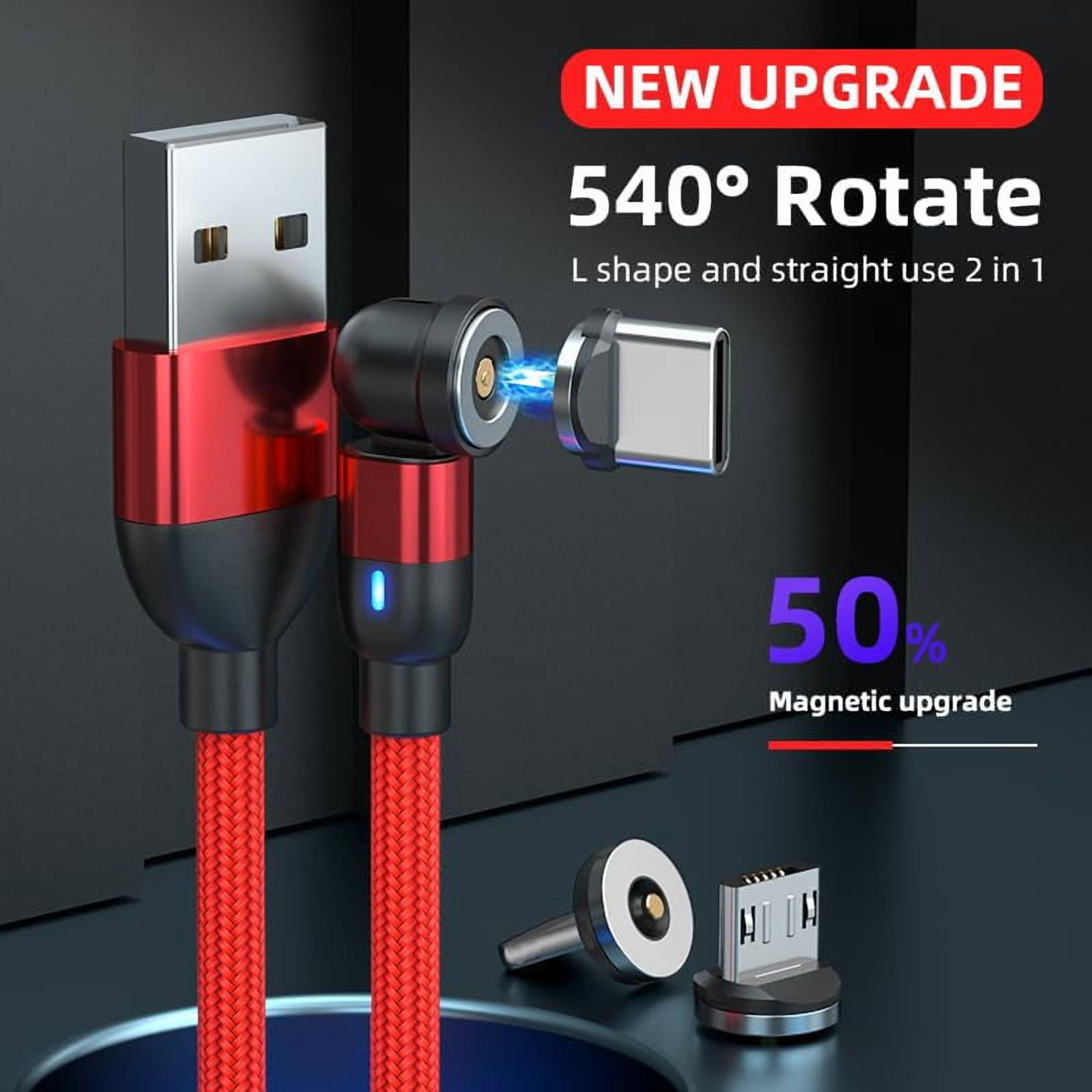 SHIQI-Magnetic Charging Cable 3-Pack 540° Rotation Magnetic Phone ...
