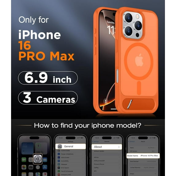 SHIQI-Magnetic Compatible with iPhone 16 Pro Max Case, [Built-in ...