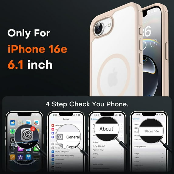 SHIQI-Magnetic for iPhone 16e Case, Upgraded Full Camera Protection ...