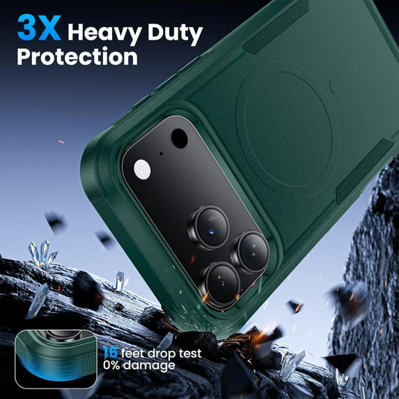 SHIQI-Magnetic for iPhone 17 Pro Max Case, Heavy Duty Protection, 23ft ...