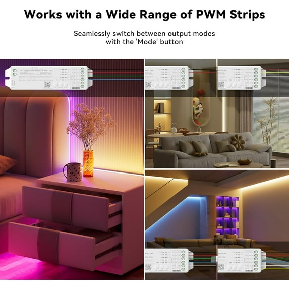 SHIQI-Matter LED Controller,Dimmable WiFi Controller for LED Strip ...