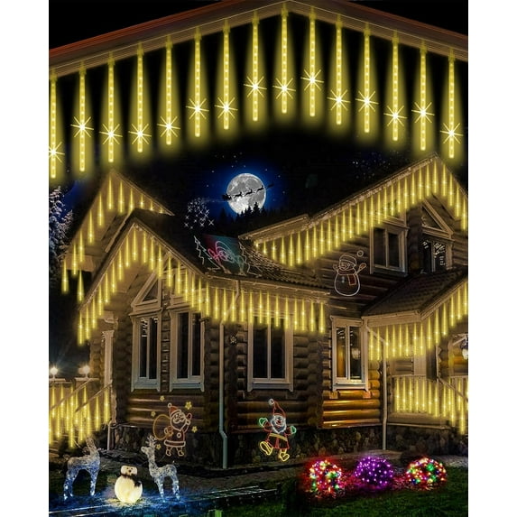 SHIQI-Meteor Shower Lights Outdoor Christmas Lighting Falling Rain ...