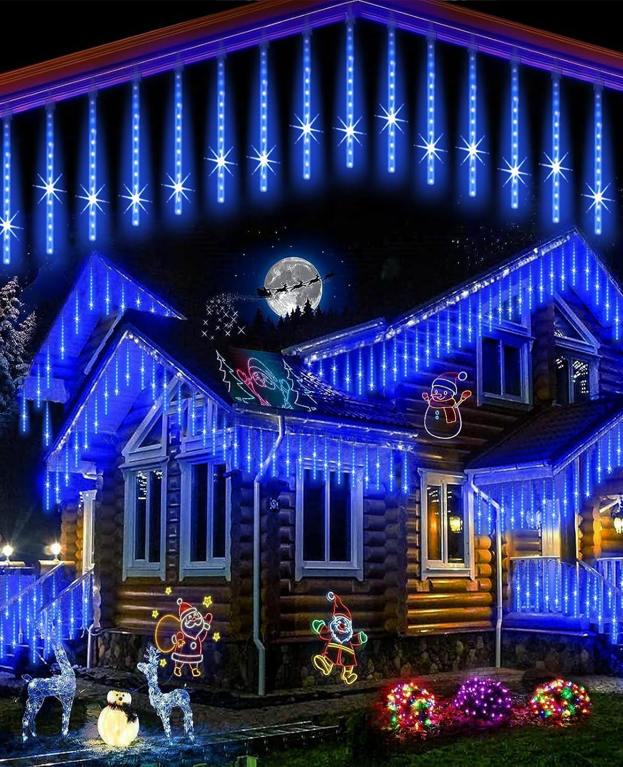 SHIQI-Meteor Shower Lights Outdoor Christmas Lights UL Certified ...