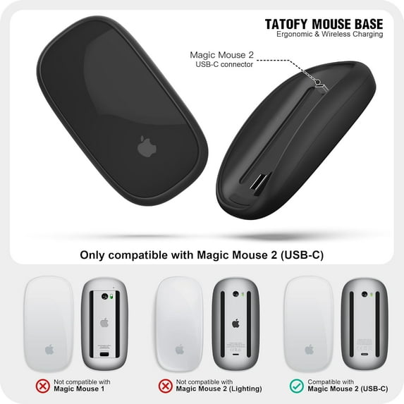 SHIQI-Mouse Charger Compatible with Magic Mouse 2 (USB-C) Grip with ...
